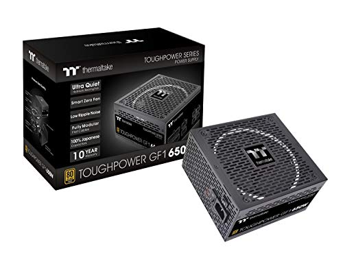 Thermaltake Toughpower GF1 650W 80+ Gold SLI/ CrossFire Ready Ultra Quiet 140mm Hydraulic Bearing Smart Zero Fan Full Modular Power Supply 10 Year Warranty PS-TPD-0650FNFAGU-1
