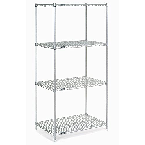 Nexel Chrome Wire Shelving, 36" W x 21" D x 74" H