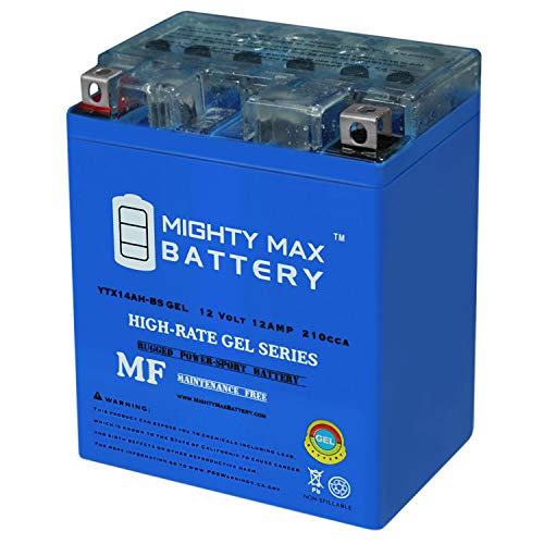 Mighty Max Battery YTX14AHGEL - 12 Volt 12 AH GEL Type, 210 CCA, Rechargeable Maintenance Free SLA AGM Motorcycle Battery
