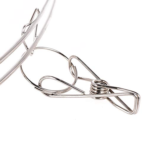 Yaoyodd19 Round Stainless Steel Socks Rack Underwear Drying Hanger Peg with 20Pcs Clips