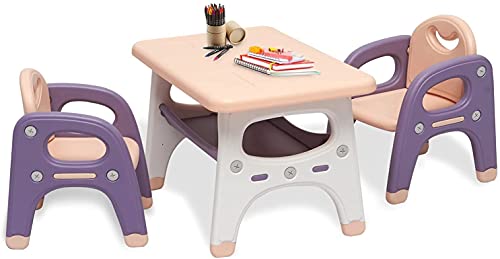 Kinfant Kids Table and Chair Set - Toddler Activity Table with Storage Shelf for Children Mesa para niños Preschool, Kindergarten, Toddler Table & Chair Set