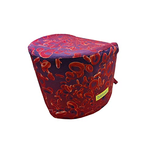 A Striking and Fashion-Forward Headwear with a Bold Skull Design and Red Platelet Accents