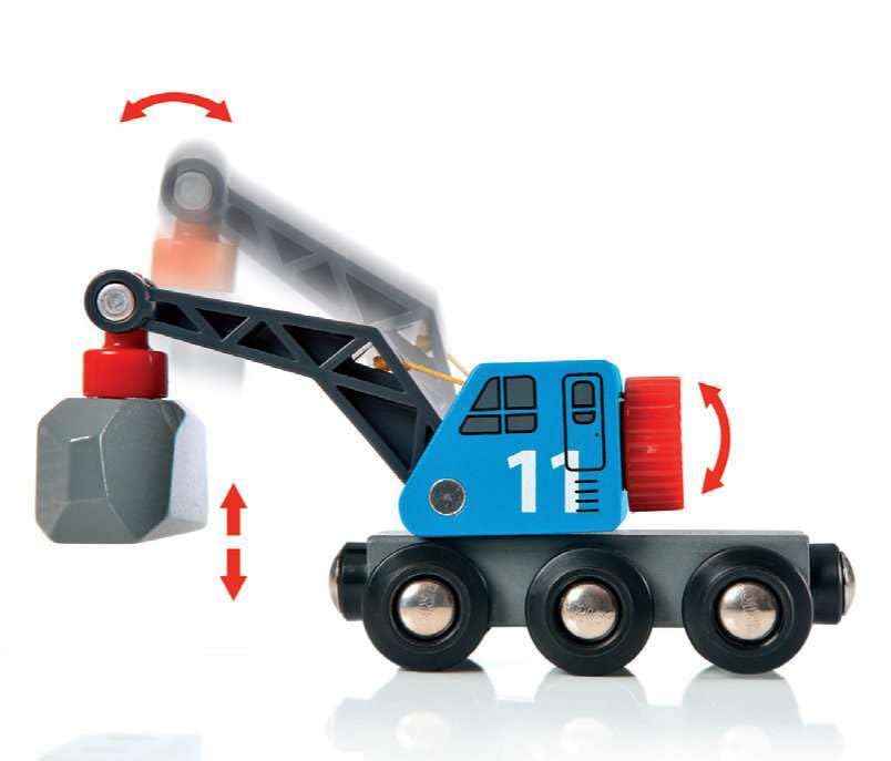 BRIO World 33210 - Rail & Road Loading Set - 32 Piece Wooden Train Set | Ideal for Kids Aged 3+ | with Special Crane Car & Flatbed Idea