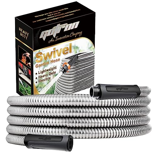 Gotron 3FT Short Lead in Garden Hose – Stainless Steel Leader Water Hose with Swivel Handle for Outdoor – Flexible, Lightweight and No Kink