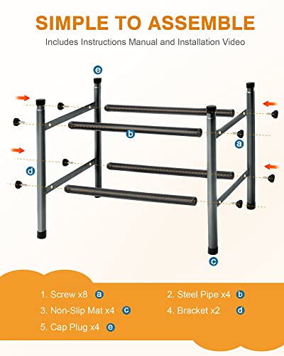 MULISOFT 2-Tier Expandable, Stackable and Adjustable Shoe Rack Organizer, Sturdy and Durable Metal Shoe Storage Organizer, Vertical Shoe Rack for Closet/Entryway/Bedroom/Dorm/Doorway