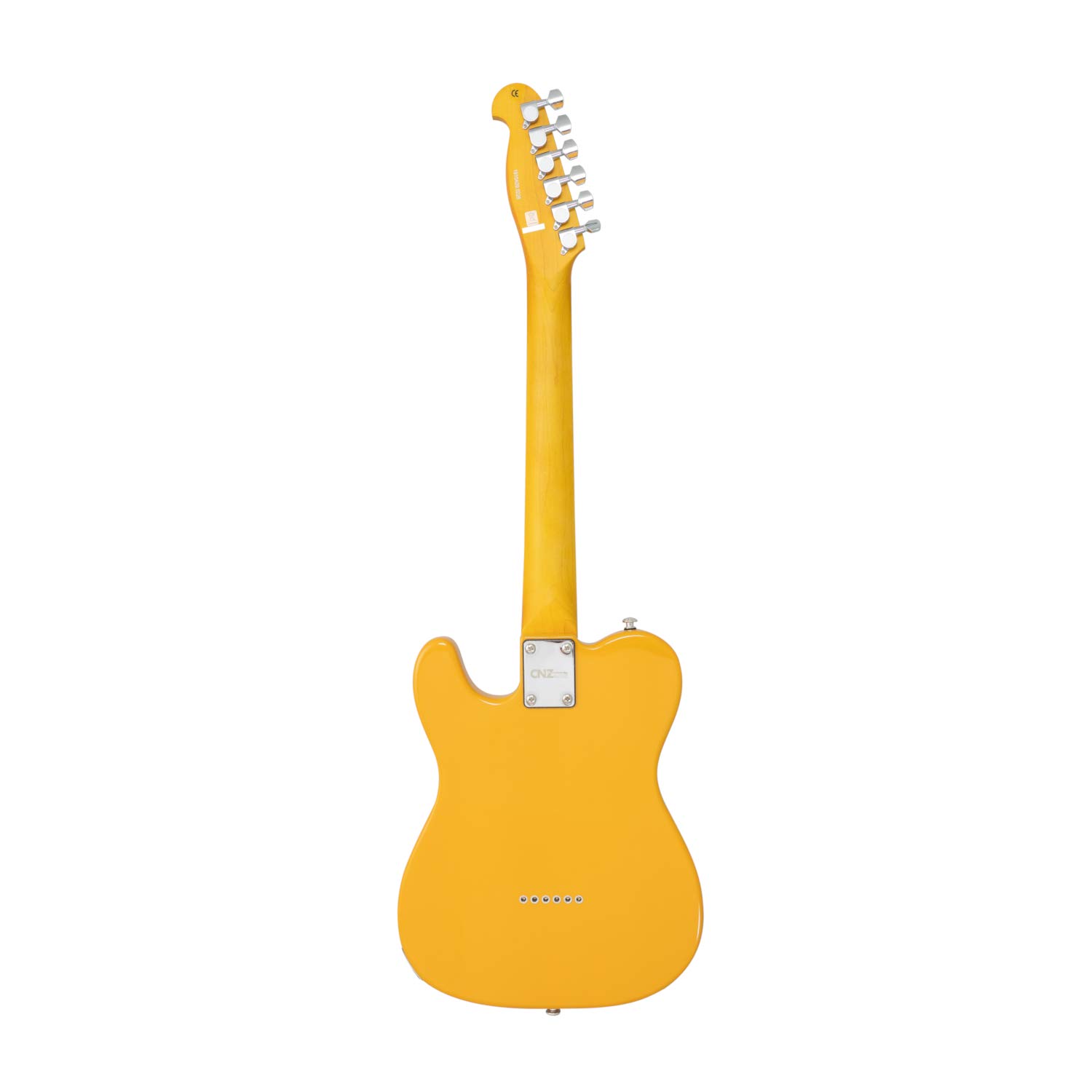 CNZ Audio TL Mini Electric Guitar - White Finish, Black Pickguard, 3/4 Short Scale, 7/8 size Guitar, 2 Single Coil Pickups, C Shaped Maple Neck, Classic Look & Feel