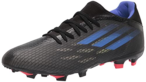 adidas Unisex X Speedflow.3 Firm Ground Soccer Shoe, Black/Sonic Ink/Solar Yellow, 6.5 US Men
