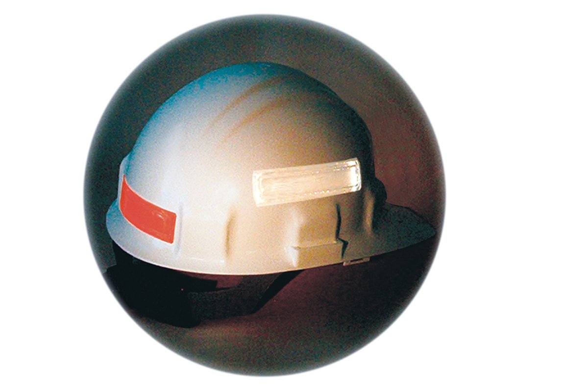 Accuform LHR104BU Adhesive Vinyl Retro-Reflective Hard Hat/Helmet Sticker, 1" Length x 4" Width x 0.014" Thickness, Blue (Pack of 16)