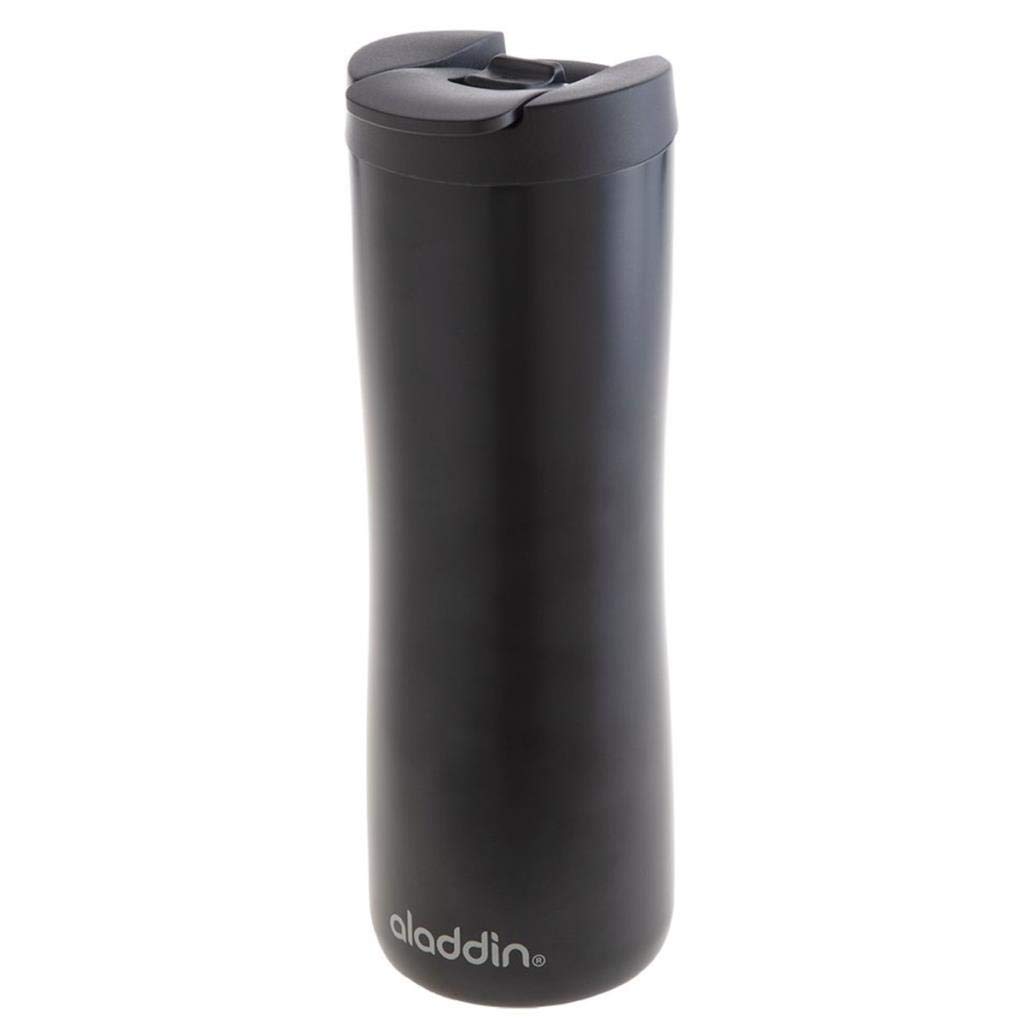 Aladdin Leak-Lock Thermavac Stainless Steel Mug Double Wall Vacuum Insulated Cup-Keeps Hot for 3.5 Hours, 1 Count (Pack of 1), Black