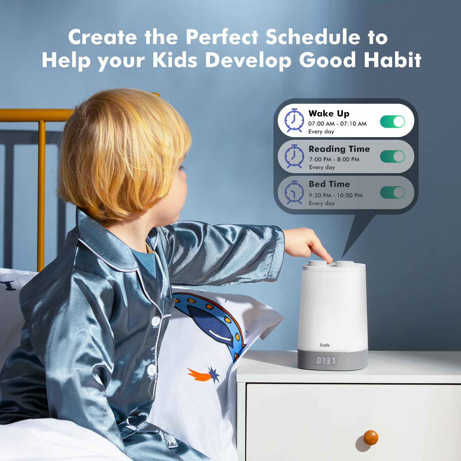 Baby Sleep Sound Machine Maker Okay to Wake White Noise Hushh Soother Trainer, Night Light Speaker with Alarm Clock, App Control, Timer Nursery Toddler Registry Kid Adult Bedroom Decor Home Essential