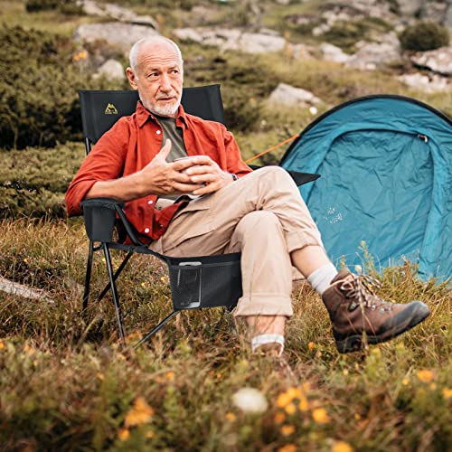 KINGS TREK Camping Chair Heated Foldable, Lightweight for Adult with Cooler, USB Heating Chair for Outdoor, Camping, Hiking, Sports(5V 2A Battery Pack Required)