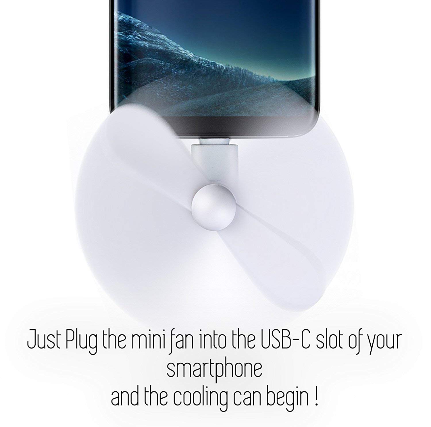 Akiimy 6 Packs USB Type C Mini Fan for Cell Phones Portable Mini USB Fan Handheld Personal Fan Compatible with Samsung Galaxy Note 9/Galaxy S10 Plus/S9/S8/One Plus/Google Nexus