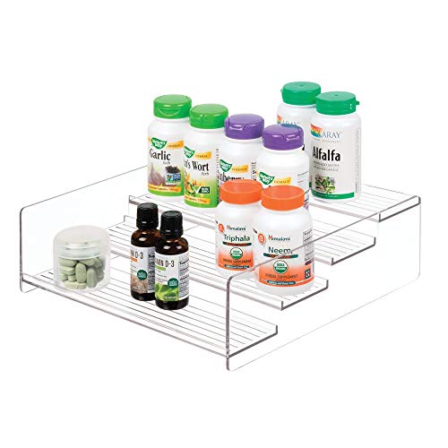 InterDesign Linus Cabinet Organizer Rack â 4-Tiered Storage for Kitchen, Pantry or Bathroom Countertops, Clear