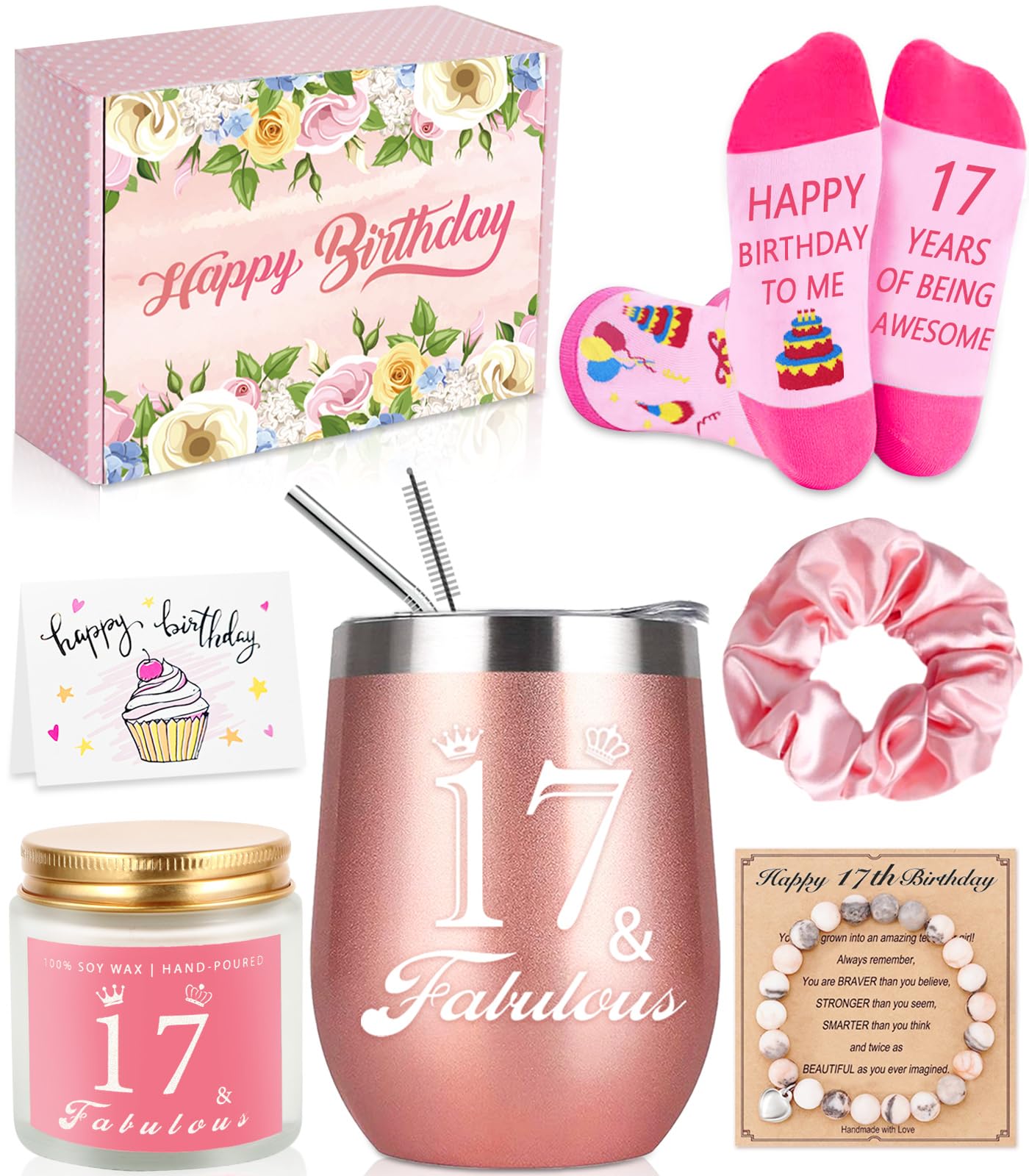 Awfrky 17th Birthday Gifts For Girls, Best Gifts For 17 Year Old Girl,Happy 17th 17 Year Old Girl Birthday Gift Ideas For Teens Daughter, Niece, Granddaughter, Sister Her, Bestie, Girlfriend