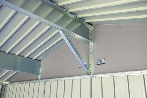 Arrow Shed Elite 10' x 12' Outdoor Lockable Gable Roof Steel Storage Shed Building, Cool Grey