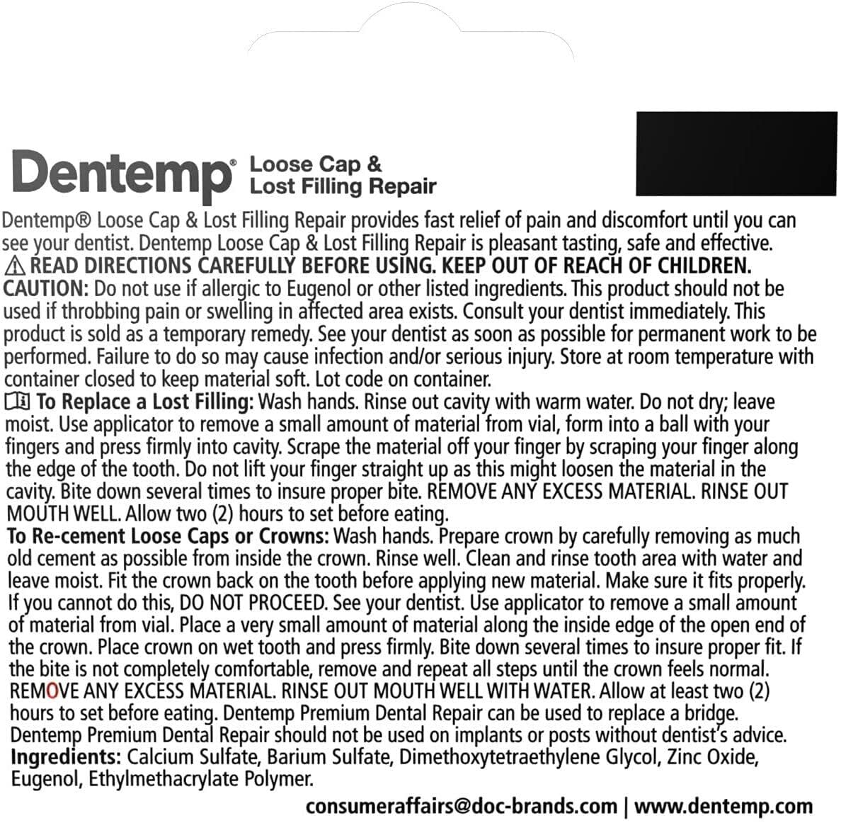 Dentemp Repair Lost Fillings & Loose Caps Max Strength (6 Pack)