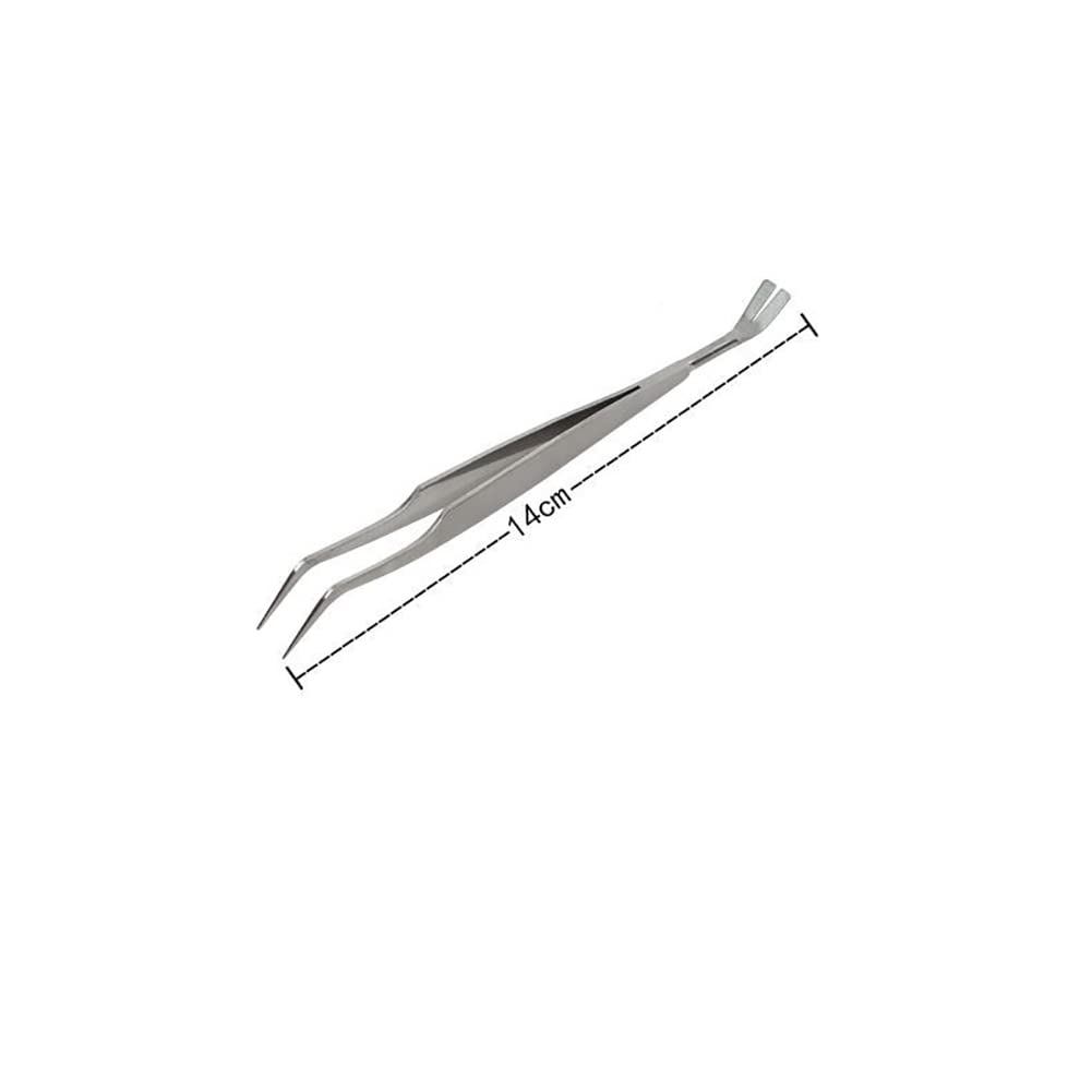 ccHuDE 2 Pcs Stainless Steel Tick Tweezers Dual Tipped Tick Remover Tool First Aid Tweezers Tick Killer Tweezer for Human Dogs Cats