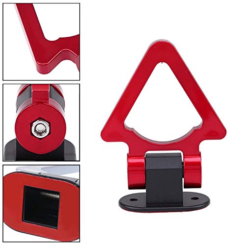 Xotic Tech Sport Track Racing Style Tow Hook Triangle Stick On Front Bumper Compatible with Car SUV Truck (Red)