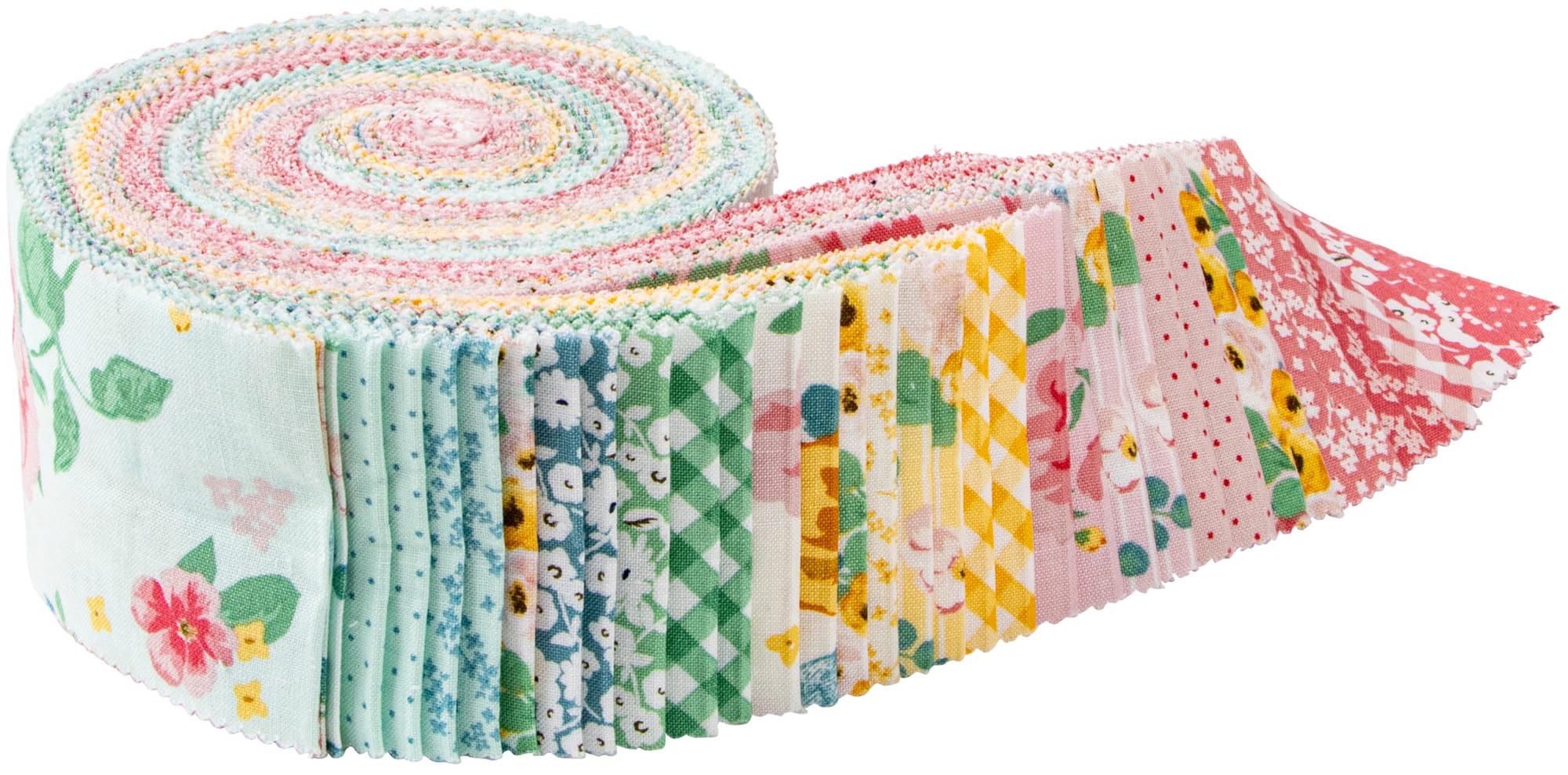 My Mind's Eye Spring Gardens Rolie Polie 40 2.5-inch Strips Jelly Roll Riley Blake RP-14110-40