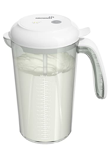 Grownsy Baby Formula Mixer Pitcher 32OZ, Magnetic Charging Electric Formula Mixing Pitcher, Auto Mixing for Formula Powder, Breastmilk, Without Air Bubbles or Lumping, BPA Free, Easy to Clean