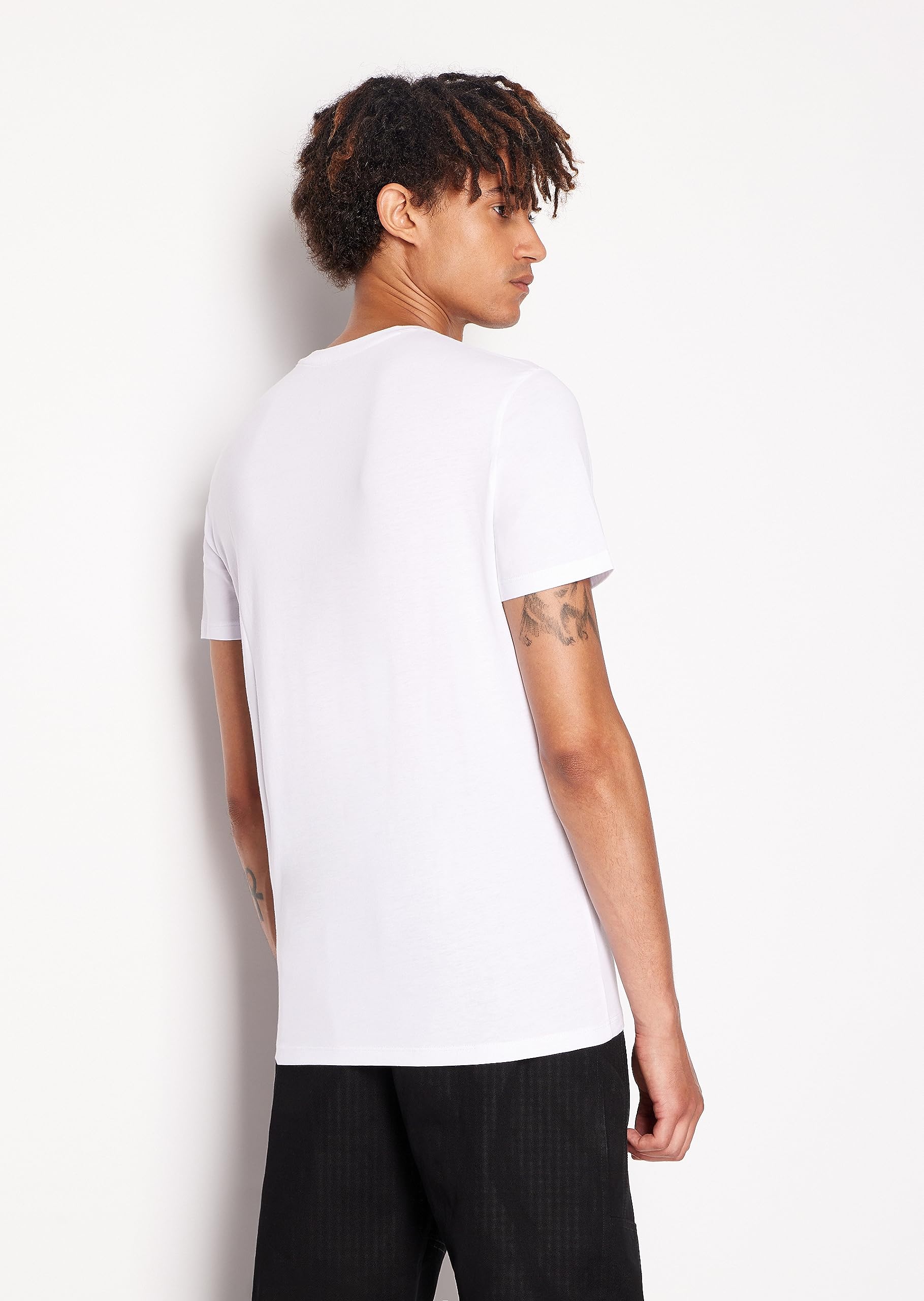 A | X ARMANI EXCHANGE Men's Slim Fit Crew Neck Cotton Jersey City Graphic Tee, Black, L