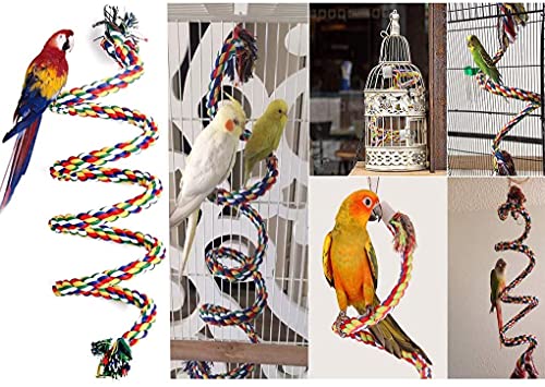 Yuecoofei Parrot Rope Perch Cotton Rope Bird Perch with Bell Climbing Stand Bar Bird Bungee Toy Parrot Chew Toys,pet Toys,Bird Perch, Rope Bungee Bird Toy