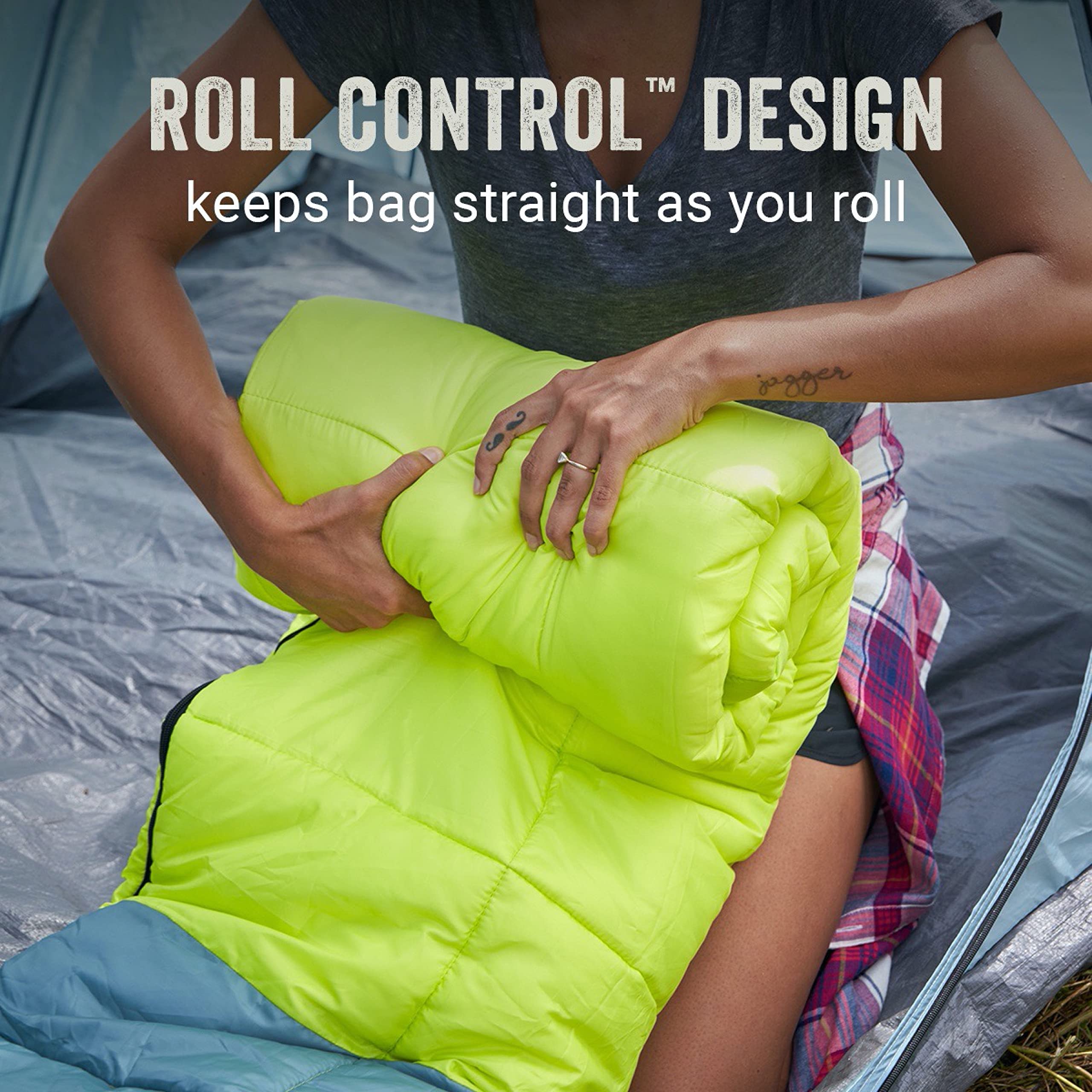 Coleman Kompact Sleeping Bag, Indoor/Outdoor Lightweight Sleeping Bag for Adults, 20°F/30°F/40°F Options for Camping, Hiking, Backpacking with Included Compression Sack; Big & Tall