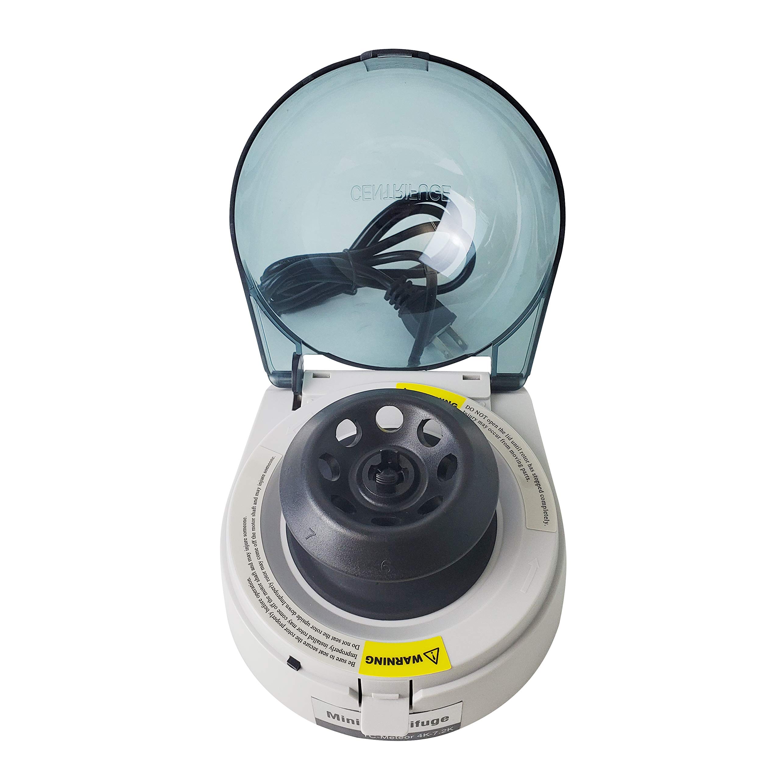 Mini Desk-top Centrifuge, Two Speed at 4000 rpm and 7200 rpm, Two Rotors for for 8 x 2.0/1.5 ml and 2 x 8-strip PCR Tubes, Two Sets of Adapters for 0.2 ml and 0.5 ml Tubes, 110V