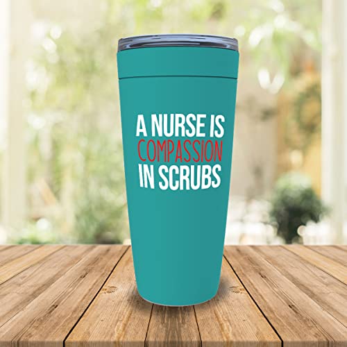 Nurse Mint Edition Viking Tumbler 20oz - A nurse is compassion - Labor Clinical Certified Nursing Assistant Surgical Emergency Oncology Practitioner