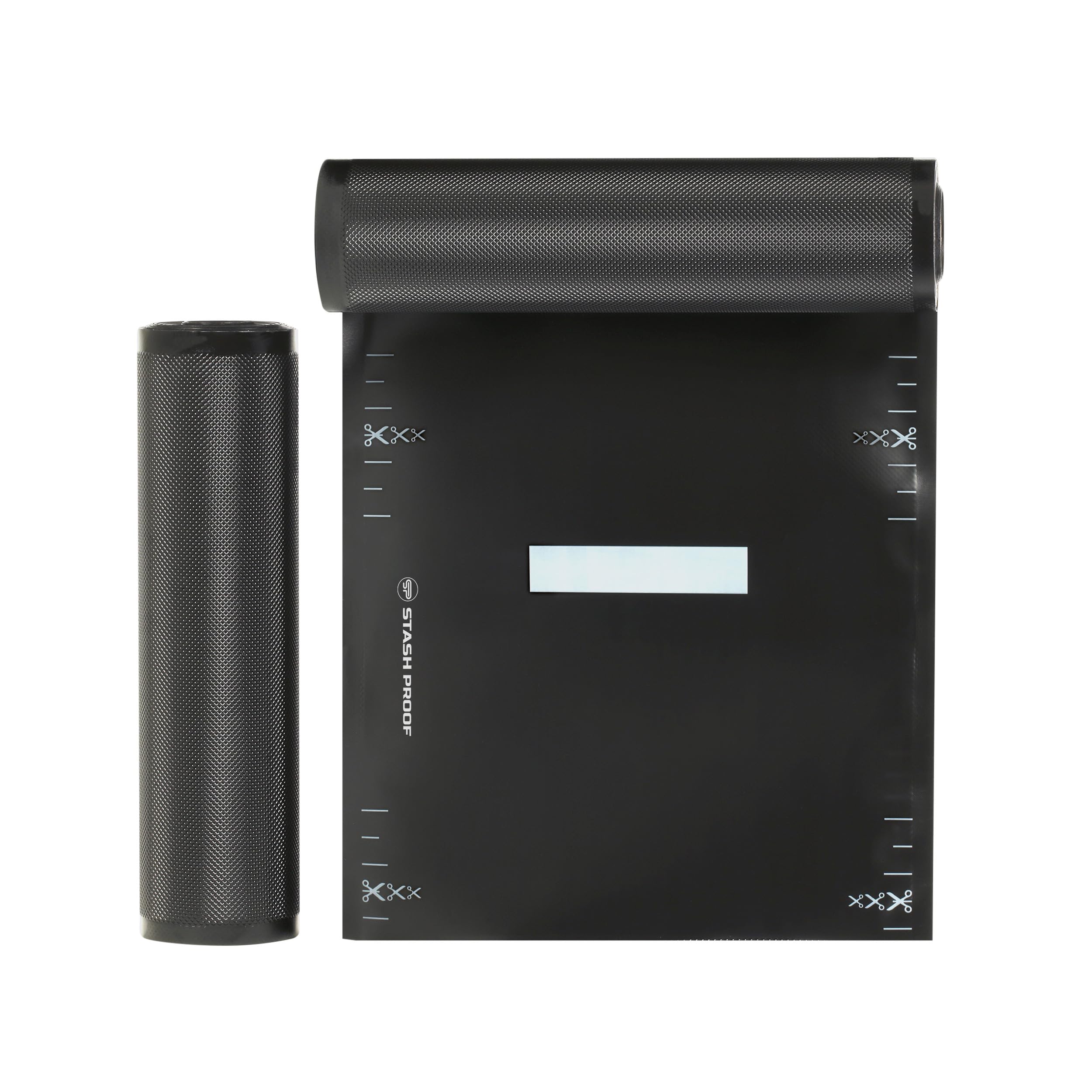 Stash Proof Vacuum Seal Rolls 11" x 25' 2 Pack (50 Feet Total) (Black and Black) 5.5 Mil - BPA Free Commerical Grade Food Saver for Storage, Sous Vide, and Meal Prep Sealer Bag