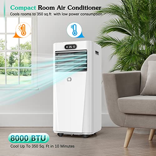 AirOrig Portable Air Conditioners 8000 BTU with Dehumidifier, Fan, Cool Modes, 3-in-1 Portable AC Unit for Rooms up to 350 sq.ft with Remote Control Includes Window Mount Kit