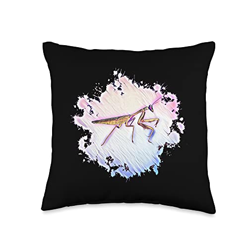 Mantis - Insects Men Women Kids Boys Girls Gift Mantis Throw Pillow, 16x16, Multicolor