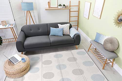 Parklon Silky Cotton Foldable Baby Play Mat (Vintage Blue Spot, 78.7x55.1x0.4)