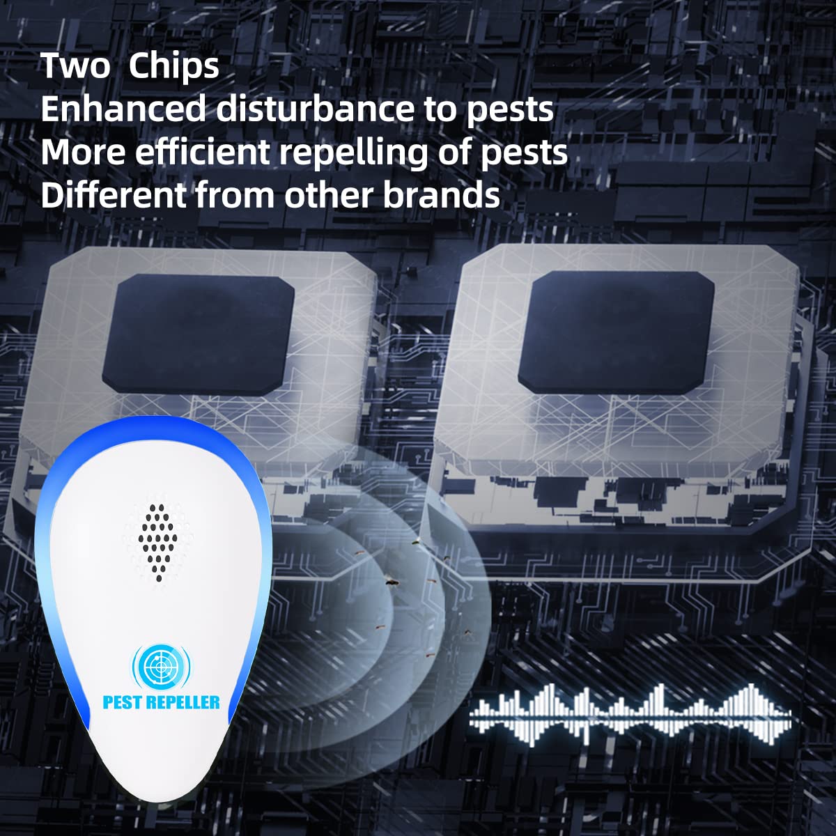 Ainforeuss Ultrasonic Pest Repeller, Indoor Pest Control for Mosquito, Mouse, Cockroach, Bug, Roach,Upgraded Electronic Plug-in Insect Repellent for House, Garages, Warehouses, Offices, Hotel,6 Pack
