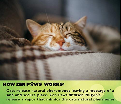 Zenpaws Upgraded No Scent - Diffuser Cat Relaxant Refill - Compatibility : Refills fit and are Compatible with All Major Brand diffusers. Feliway, Comfort Zone, ThunderEase, Relaxivet