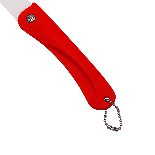 YAODHAOD Folding Knife,Folding Vegetable Fruit Ceramic Knife Handy Perfect for Picnics,Camping - 5 colors optional (Red)