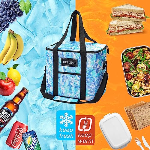 OEELINN -Large Soft Insulated Cooler Bag, Portable Collapsible, Waterproof, Lightweight, with Padded Shoulder Strap for Picnic, Camping, Grocery Shopping, Travel