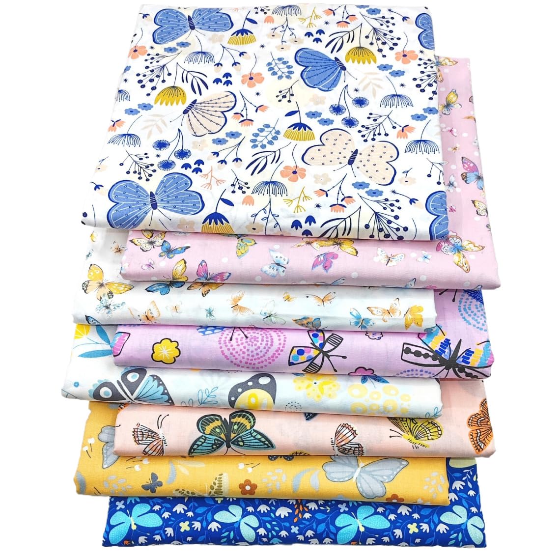 8PCS Cotton Fabric Squares 20" x 20" Fat Quarter Fabric Bundles Craft Fabric for Patchwork Sewing Quilting Crafting DIY (Colorful Flower)
