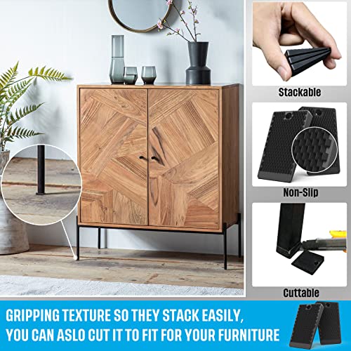 YARKOR Furniture Levelers, 80 Piece Jar, Plastic Shims for Leveling, Black Rubber Wedge for Table Toilet Refrigerator Piano, Small Shims for Home Improvement and Work (80pcs- Black)