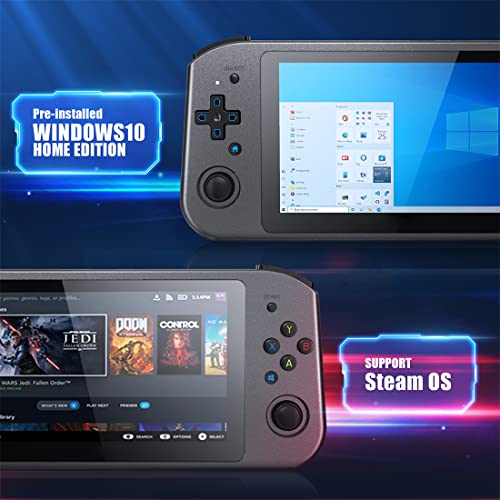 AINIX Handheld Game Console, 5.94-Inch IPS Screen Retro Game Console Support Steam OS/ PSP / PS1 / N64 / NDS System, Built in 256G TF Card 3050e CPU