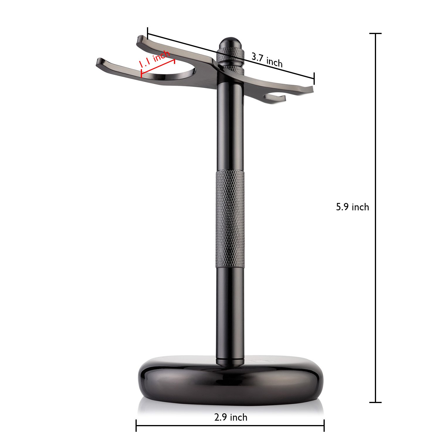 Miusco Natural Badger Hair Shaving Brush and Shaving Stand Set, Dark Chrome, Black, Compatible with Safety Razor, Cartridge Razor and Disposable Razor