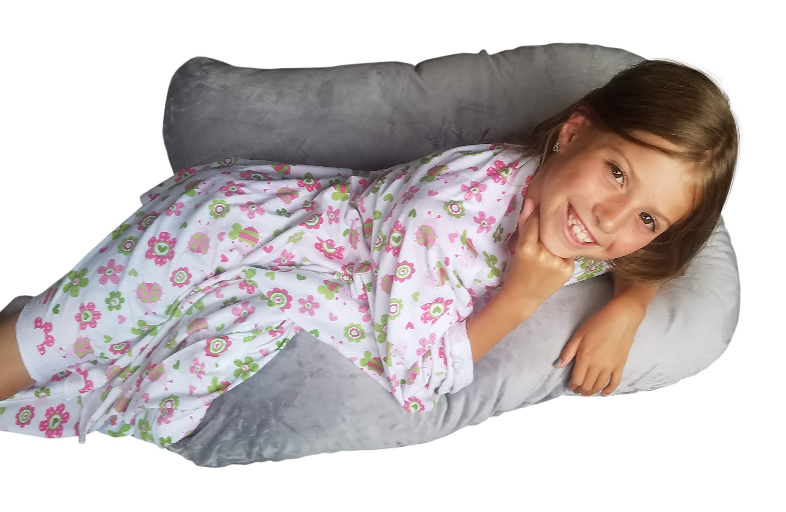 Sleep Zzz Bedtime Pillow w/Removable Washable Cover- Grey Color