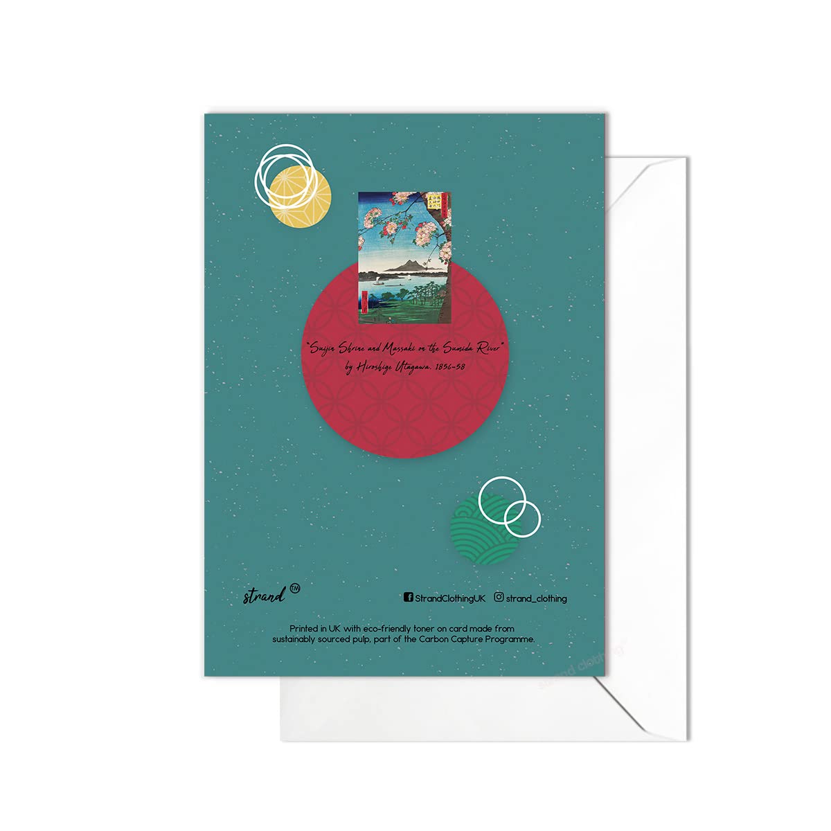 Happy Birthday Greeting Cards - Japanese Ukiyo-e Woodblock Print Art Card with Envelope (Hiroshige Sumida River) - code S01