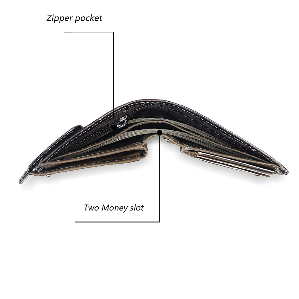 Dicihaya Women Small Compact Bifold Genuine Leather Wallet Ladies Mini Purse with ID Window Coin Pocket (Silver)