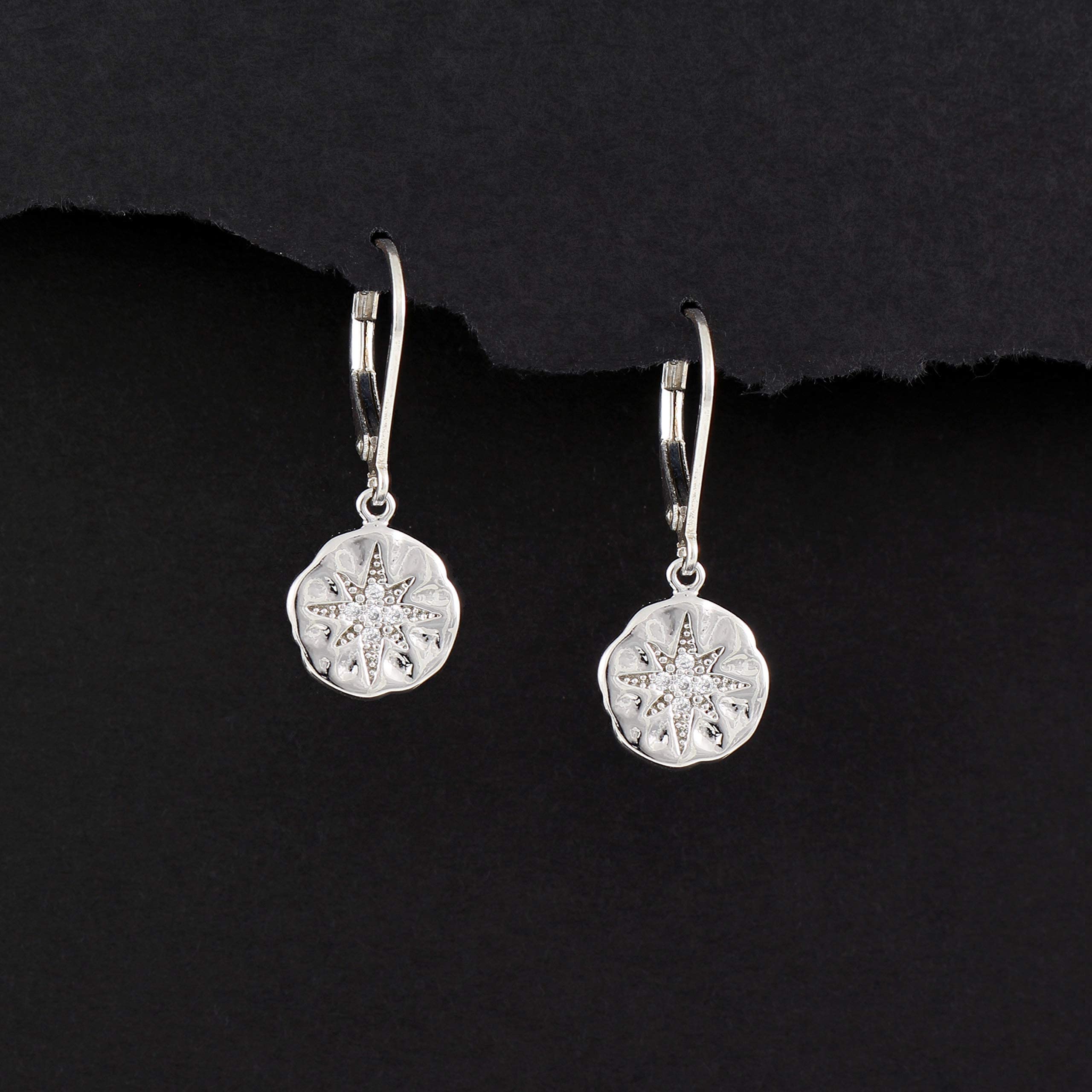 A Charmed Impression • Retirement Gift for Women • Enjoy the Next Chapter • Diamond Starburst Earrings • Congratulations • You'll be Missed • Be Proud of the Difference You Have Made Sterling Silver