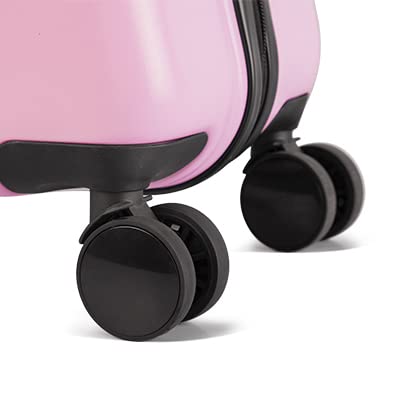 N-A AO WEI LA OW Kids ride-on Suitcase carry-on Tollder Luggage with Wheels Suitcase to Kids aged 1-6 years old (Pink, 20 Inch)