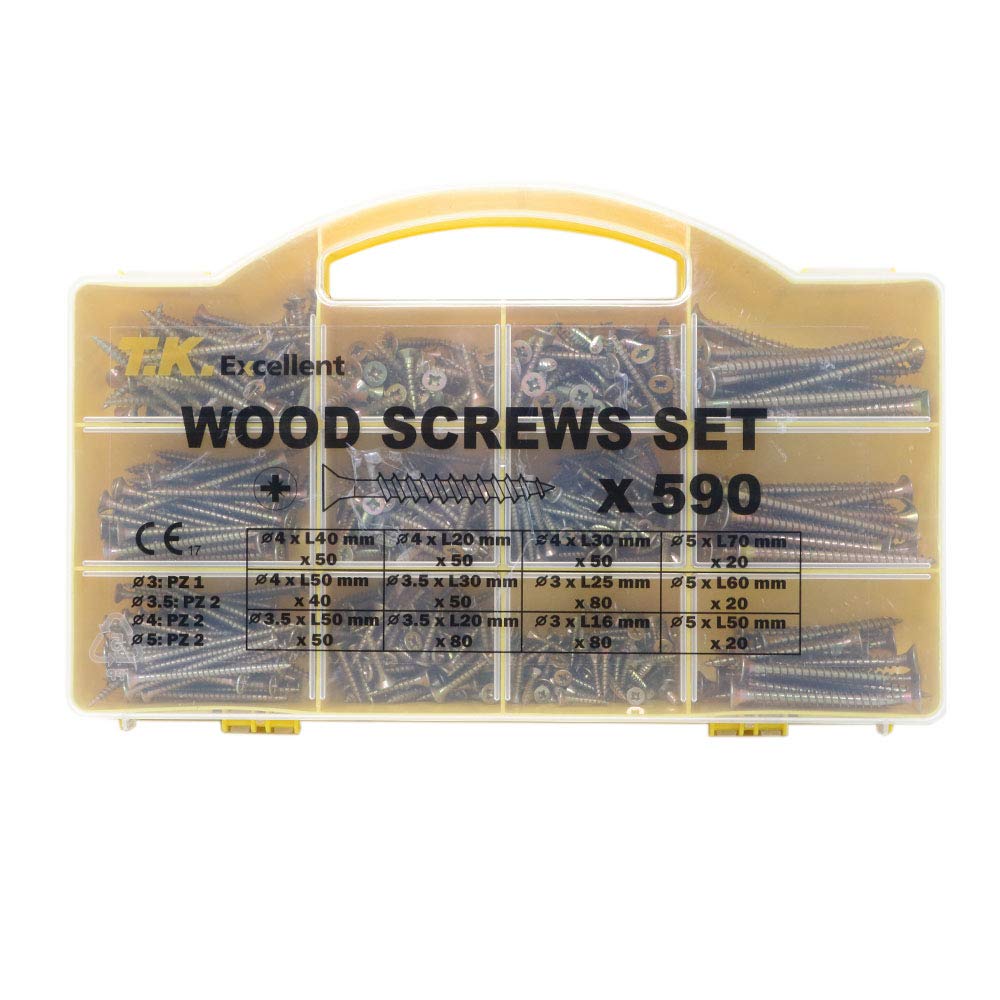 T.K.Excellent Box of 590 CE Bichromated Countersunk Head Screws