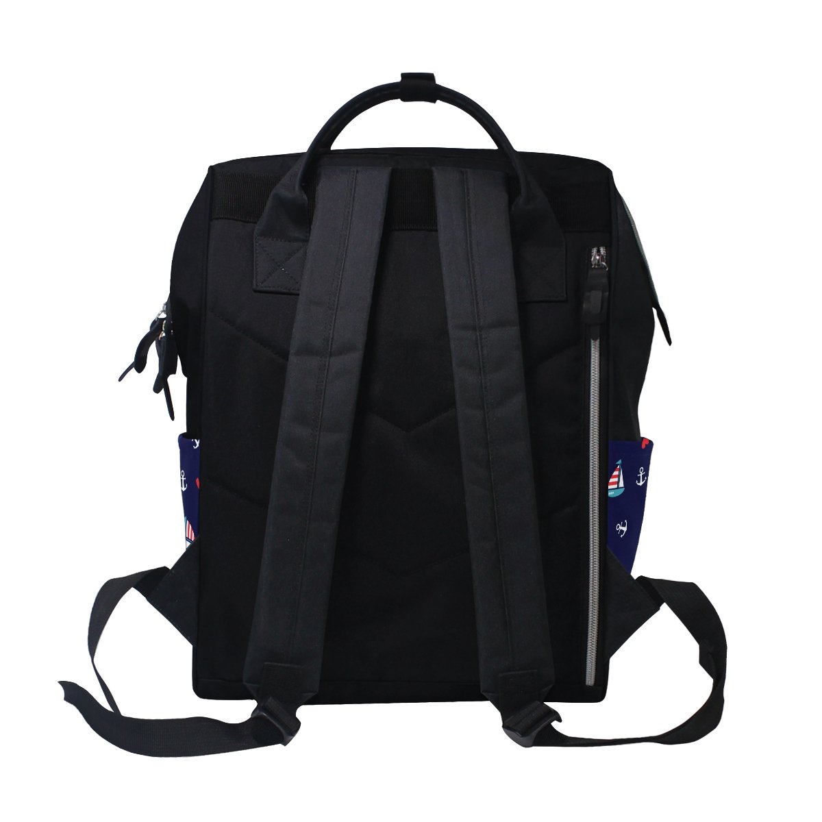 My Little Nest Large Capacity Diaper Bag Cute Anchors Sailboat Durable Multi Function Travel Backpack for Mom Girls