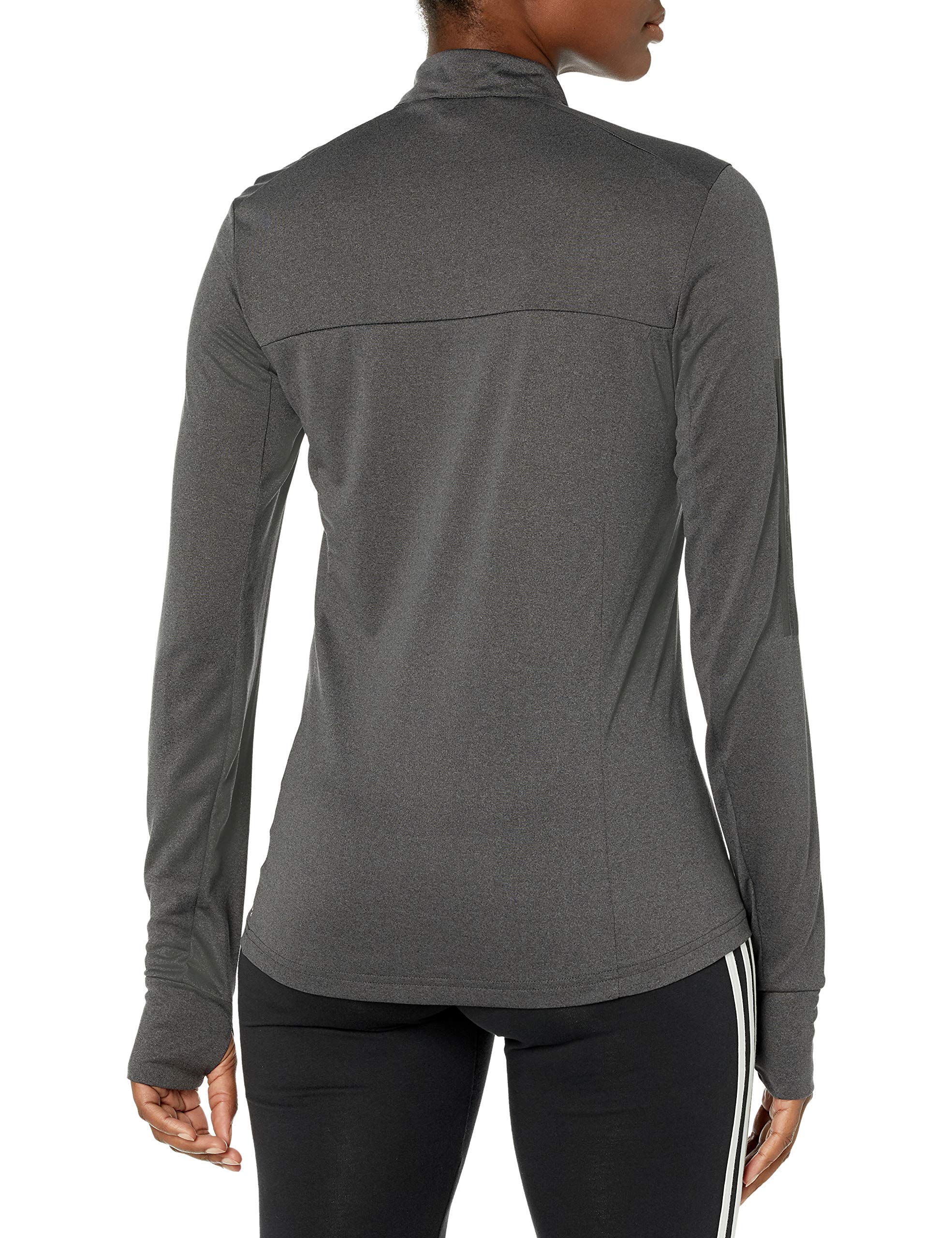 adidas Women's Own The Run Half-Zip Tee, Grey, Medium
