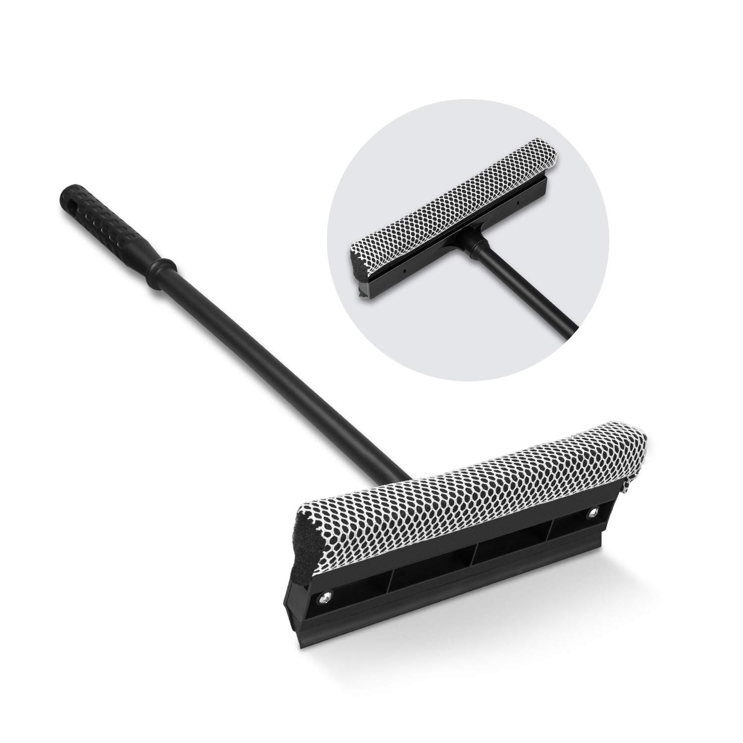 AD AIDO Car Windshield Wash Cleaner, with Long-Reach Handle, Unique Pivoting Head Window Glass Cleaner, Car & Home Interior Exterior Use (Black)